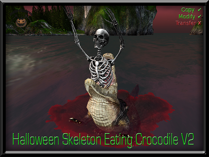 Second Life Marketplace - HALLOWEEN SKELETON CROCODILE V2